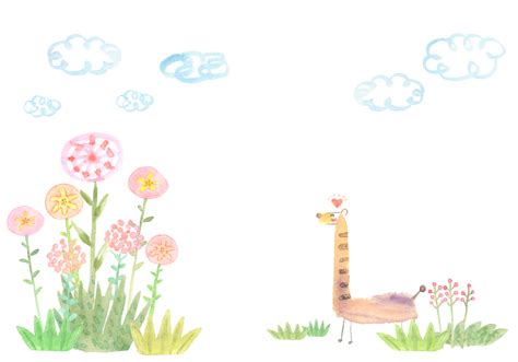 꽃 기린 구름 봄 수채화 사진 이미지 일러스트 캘리그라피 아름다운별작가