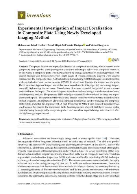 Pdf Experimental Investigation Of Impact Localization In Composite Plate Using Newly Developed