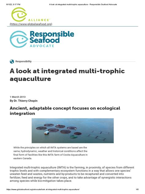 A Look At Integrated Multi Trophic Aquaculture Responsible Seafood Advocate Pdf