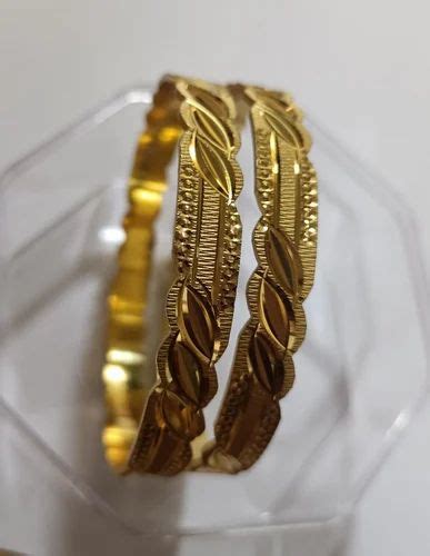 Golden Festive And Casual Wear Calibre Cutter Cnc Dull Brass Bangles