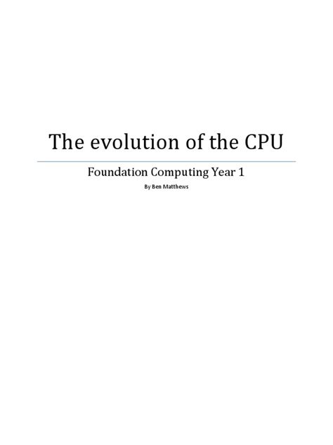 Pdf The Evolution Of The Cpu Dokumen Tips