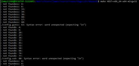In A Windows Environment Running Make Hostx8664 W64 Mingw32 Throws Various Syntax Errors