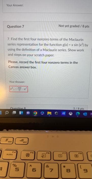 Your Answer Question 7 Not Yet Graded 8 Pts 7