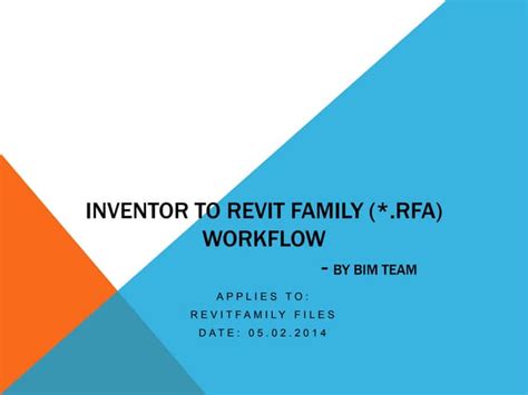 Inventor To Revit Workflow Pptx