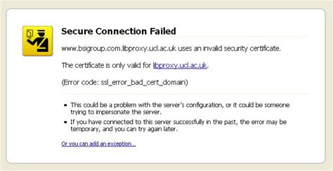 Security Certificate Errors UCL Electronic Resources Blog