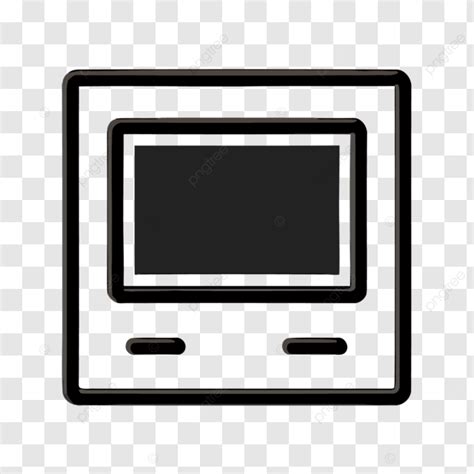 평면 Lcd 화면의 아이콘이 표시됩니다 벡터 흰색 배경에 있는 단순한 검은색 프런트엔드 아이콘 그림자 없음 작은 프레임 중앙 Png 일러스트 및 벡터 에 대한 무료