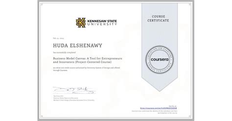 huda elshenawy on linkedin completion certificate for business model