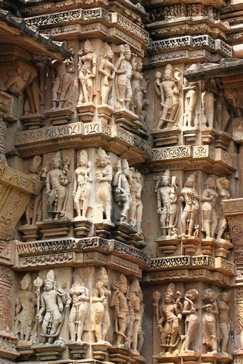 Khajuraho Temples And Their Erotic Sculptures India Stock Image