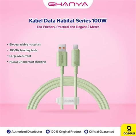 Promo Baseus Kabel Data Habitat Series 100w 6a Usb To Type C 2 Meter