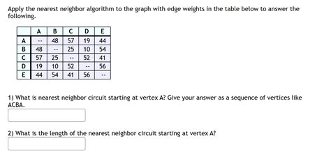 Apply The Nearest Neighbor Algorithm To The Studyx