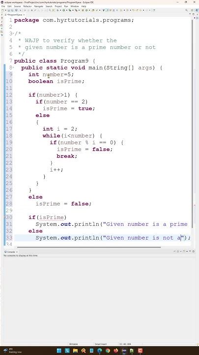 Write A Java Program To Verify Whether The Given Number Is A Prime Number Or Not Java