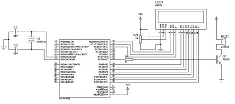 Digital Alarm Clock Using Pic18f4520 On Lcd Codec Proteus Circuit