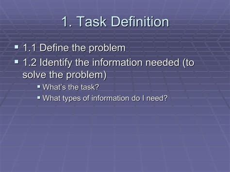 Task Definition Ppt