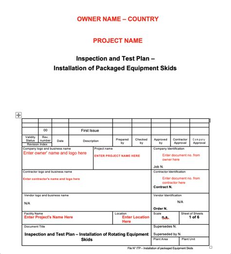 Full ITP S For Mechanical Works With Inspection Checklists Editable