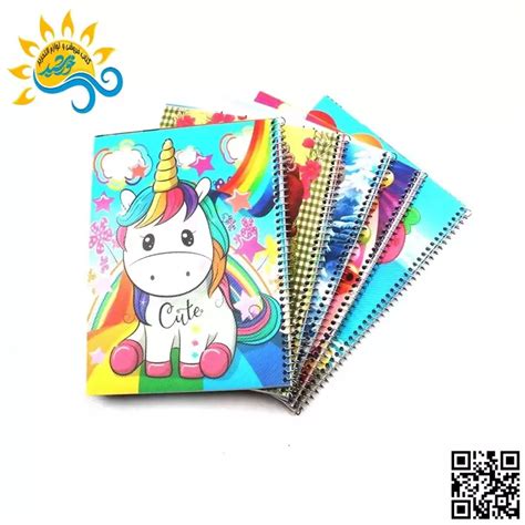 خرید و قیمت دفتر سیمی 50 برگ پک 12 عددی طرح دخترانه دفتر مشق 50 برگ