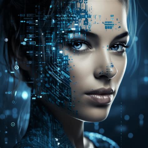 Premium Ai Image The Face Of A Woman With A Digital Face