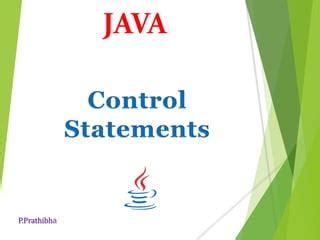 Control Statements In Java Pptx