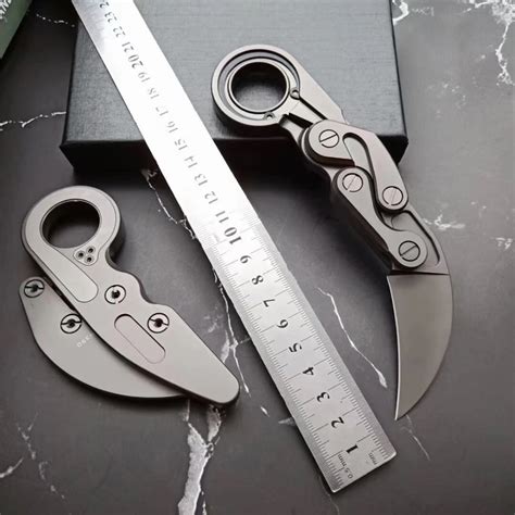 티타늄 합금 접이식 기계식 클로 M390 스틸 샤프 사냥 칼 야외 캠핑 휴대용 자기 방어 Edc 전술 도구칼 Aliexpress