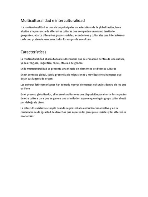 Multiculturalidad E Interculturalidad Pdf