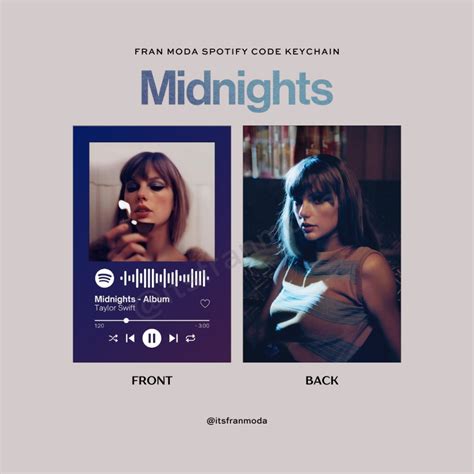 Fran Moda 7 5cm X 5cm Midnights Taylor Swift Spotify Code Keychain Shopee Philippines