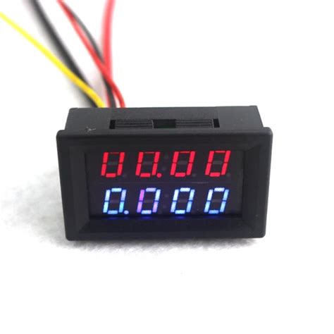 4 Bit Digital Voltmeter Ammeter Dc 200v 10a Red Blue Led Dual Display