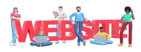 흰색 배경에 노트북 태블릿 전화 및 단어 웹 사이트와 젊은 다민족 성공적인 사람들의 그룹 수평 배너 만화 캐릭터 와 텍스트 웹