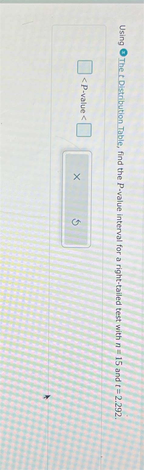 Using Θ ﻿the T Distribution Table Find The P Value