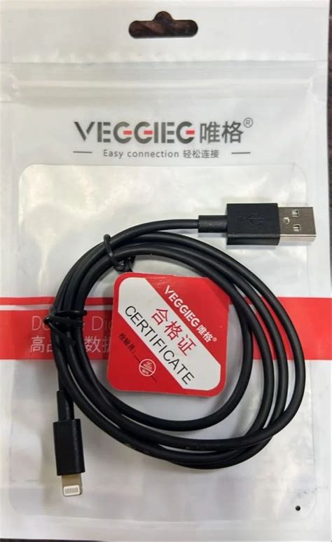 Black Veggieg Iphone Cable Micro Usb Cable Size 1 5 Meter At Rs 125