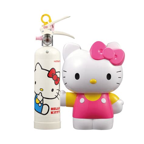Hello Kitty家用強化液滅火器 經典白 造型台座 正德防火