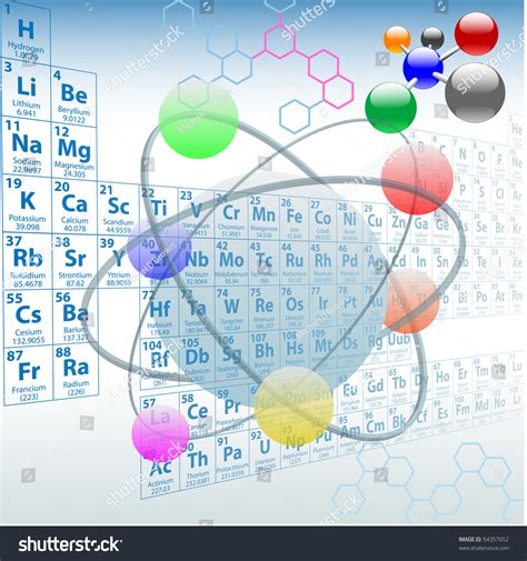 Atomic Elements Periodic Table Atoms Molecules Chemistry Design Stock Vector Illustration
