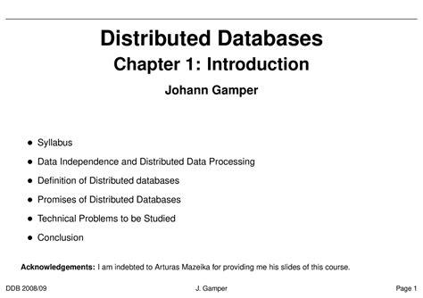 Ddb01 Lecture Notes 1 3 Distributed Databases Chapter 1