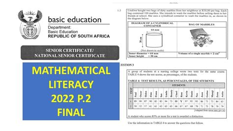 2022 MATHEMATICAL LITERACY GRADE 12 PAPER 2 FINAL EXAM THUNDEREDUC
