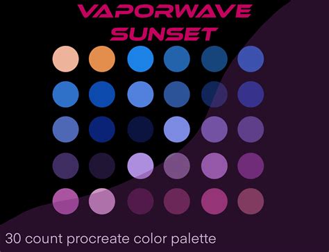 Vaporwave Sunset Procreate Palette Procreate Palette Etsy