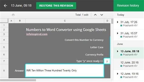 How To Revert To A Previous Version Of A Google Sheets File