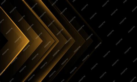 Premium Vector Abstract Gold Arrow Direction Geometric Black Design Modern Futuristic