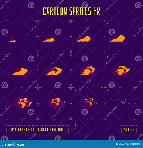 Animation Frames Or Smoke Sprites Vector Illustration Cartoondealer