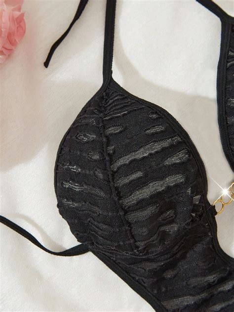 Women S Black Temptation Semi Transparent Bodysuit Erotic Lingerie Soft And Comfortable Sexy