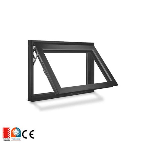 Thermal Break Aluminium Through Windows Top Hung Aluminum Push Out Flip