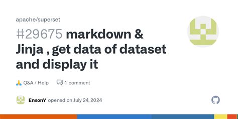 Markdown And Jinja Get Data Of Dataset And Display It · Apache Superset