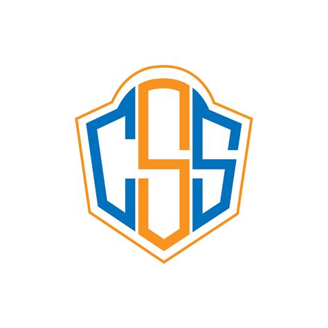Css Abstract Monogram Shield Logo Design On White Background Css