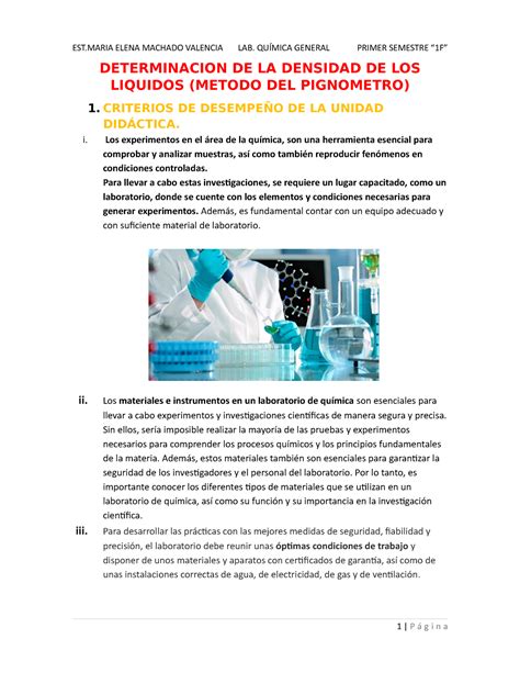 Determinación De La Densidad De Los Líquidostkm Determinacion De La
