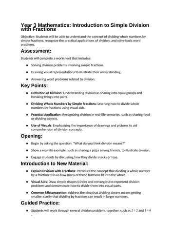 Year 3 Fractions Learning Series 10 Sequential Lessons Contains Full Lesson Quiz Worksheet