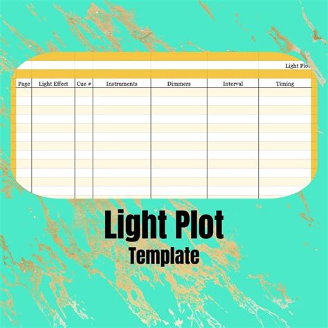 Light Plot Template Etsy