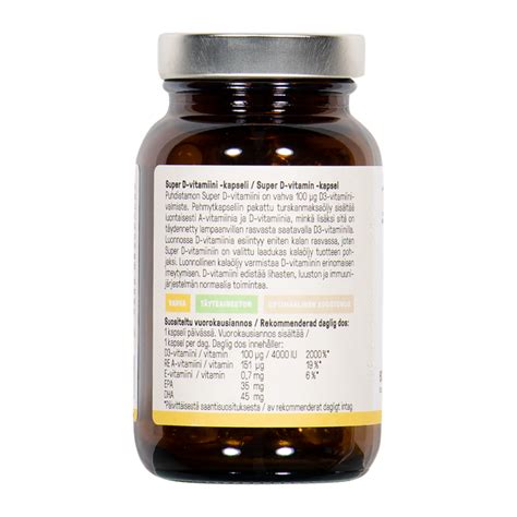 Puhdistamo Super D Vitamiini 60 Kps Std Vitamiinit Ja Mineraalit Xxl