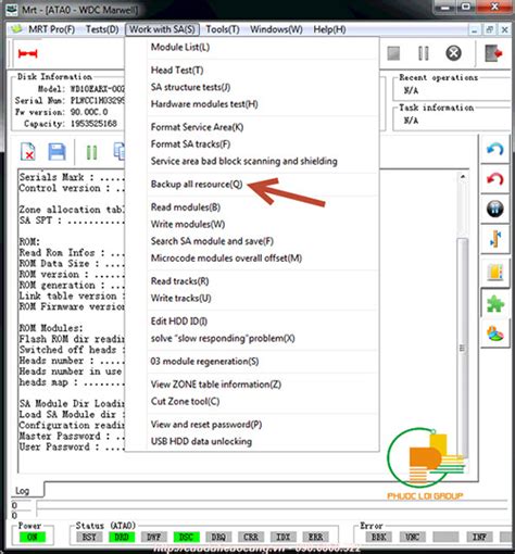 Sửa chữa ổ cứng hiệu Western Hướng dẫn backup firmware hdd WD