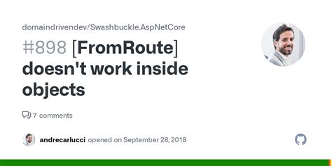 Fromroute Doesnt Work Inside Objects · Issue 898 · Domaindrivendevswashbuckleaspnetcore