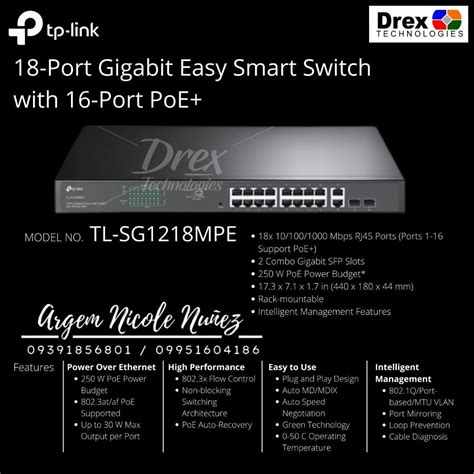 Tp Link Tl Sg1218mpe 18 Port Gigabit Easy Smart Switch With 16 Port Poe Computers And Tech