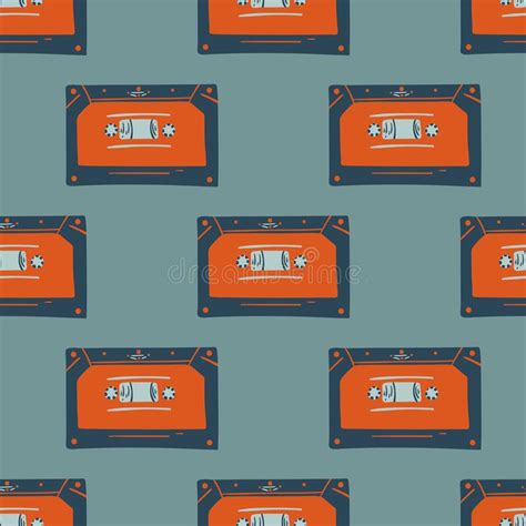 Seamless Pattern With Hand Drawn Cassette Creative Designs For Fabric