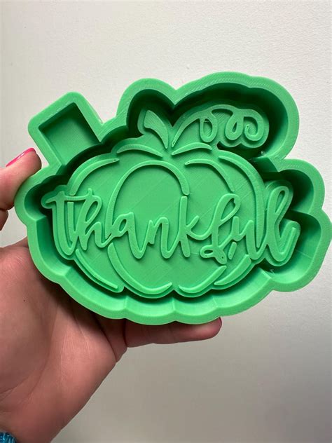 Thankful Pumpkin Freshie Silicone Mold Etsy