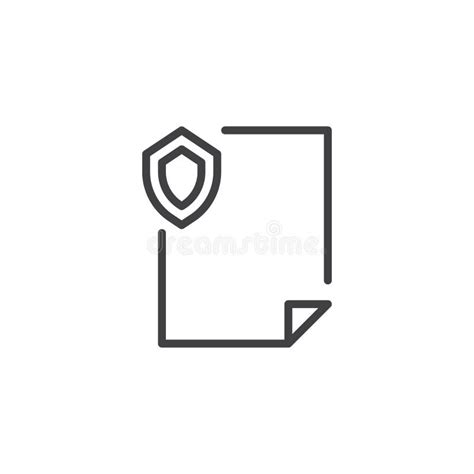 Document File Protection Outline Icon Stock Vector Illustration Of Icon Graphics 133651517